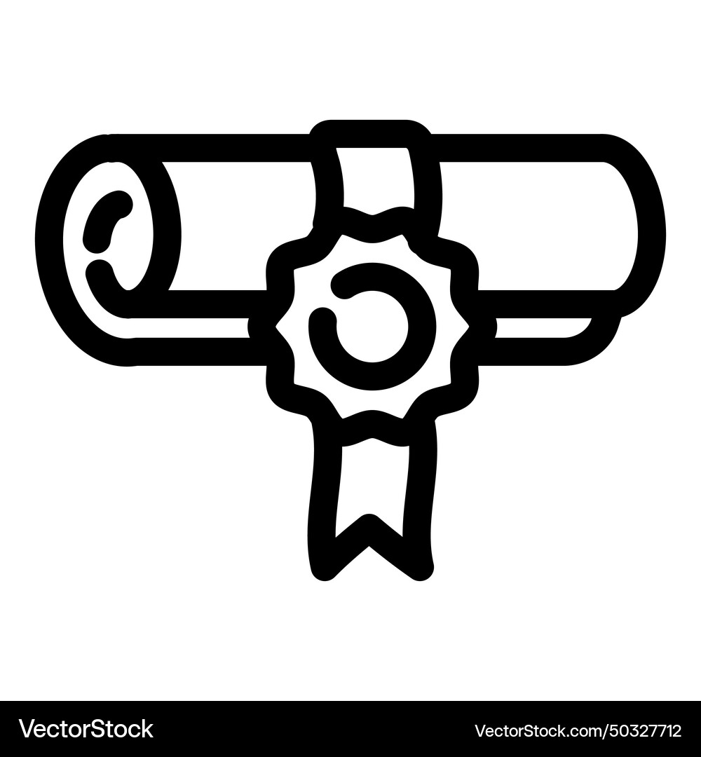 Graduate diploma flat icon isolated on white Vector Image