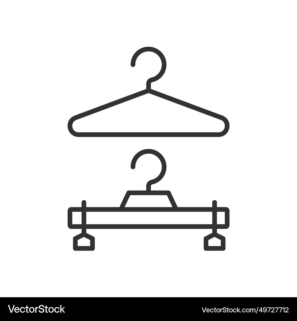 Hanger line design cloakroom hook icon hang Vector Image