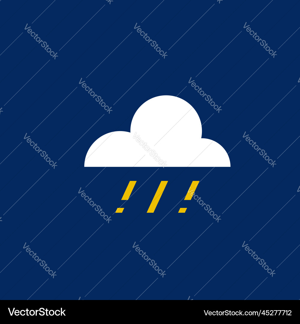 Heavy rain weather forecast glyph icon Royalty Free Vector