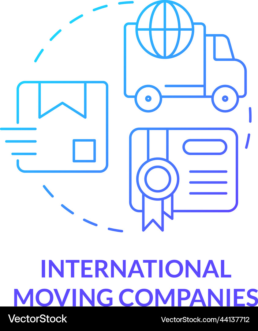 International moving companies blue gradient Vector Image