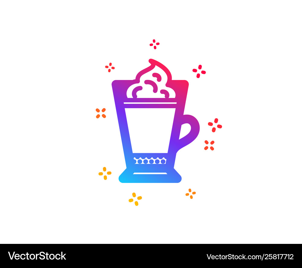 Latte coffee icon whipped cream sign Royalty Free Vector