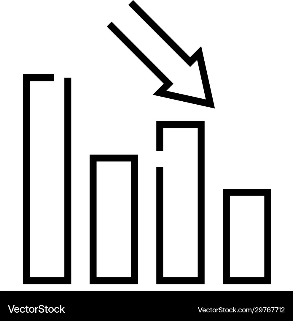 Loss chart line icon concept sign outline Vector Image
