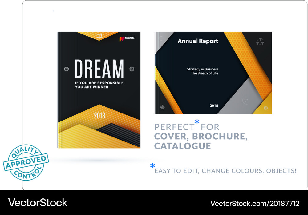 Material design of brochure set abstract annual Vector Image
