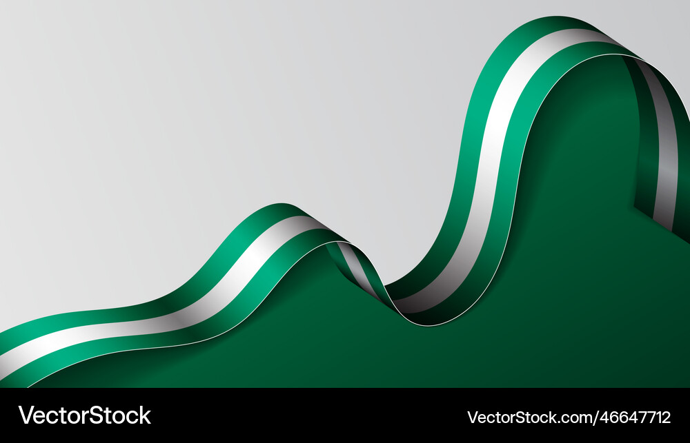 Nigeria ribbon flag background Royalty Free Vector Image
