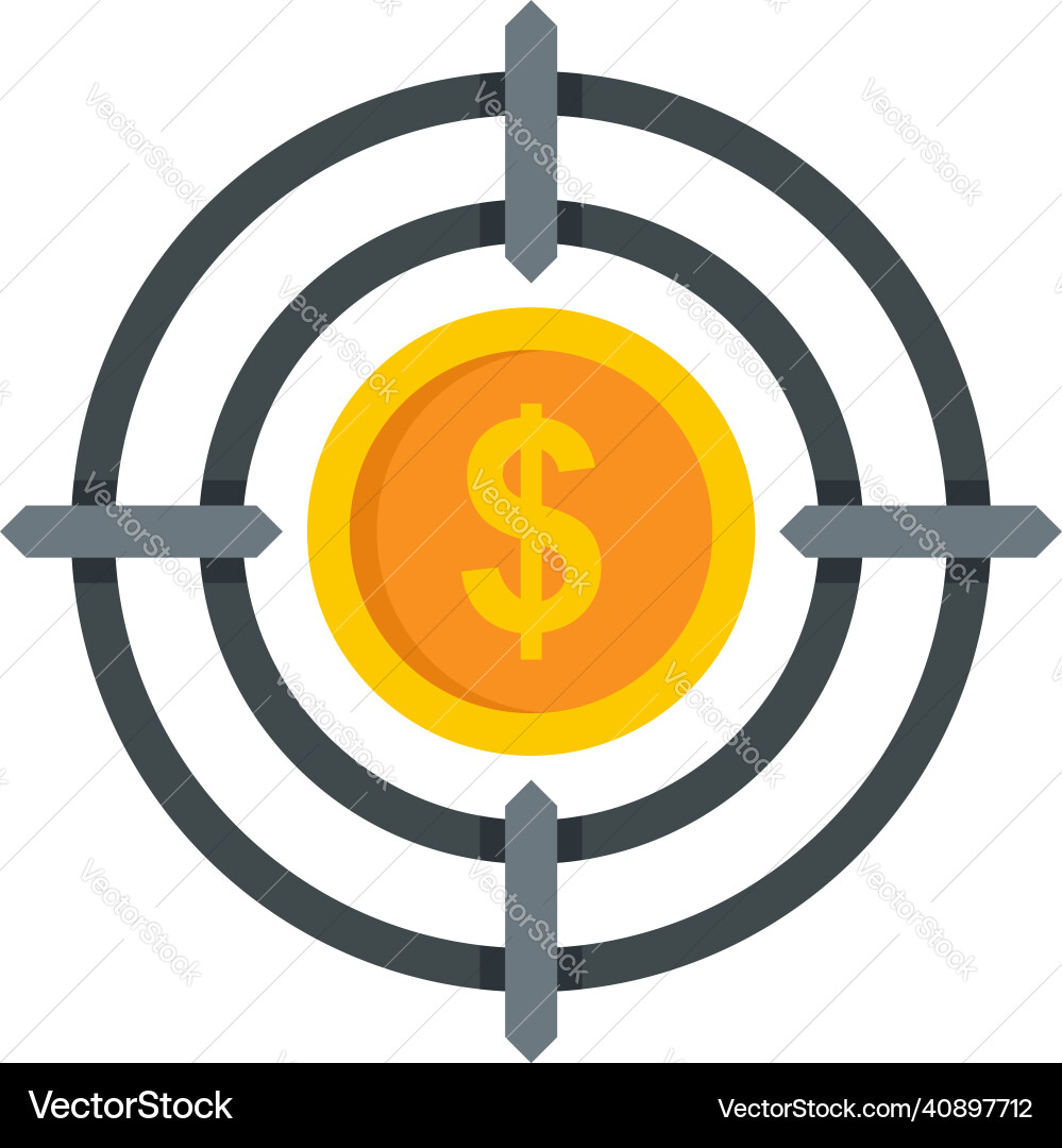 Product manager money target icon flat isolated Vector Image