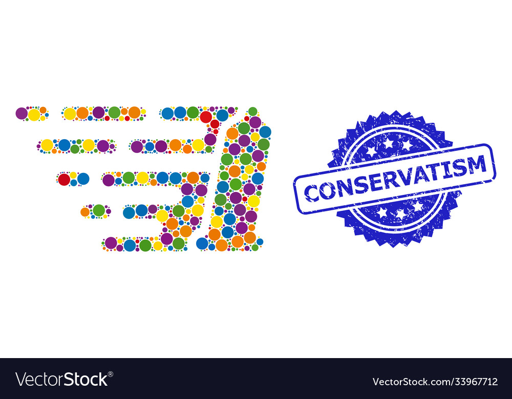 Scratched conservatism stamp and multicolored Vector Image Scratched conservatism stamp and multicolored Vector Image
