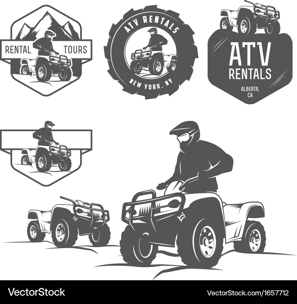 Set of atv labels badges and design elements Vector Image