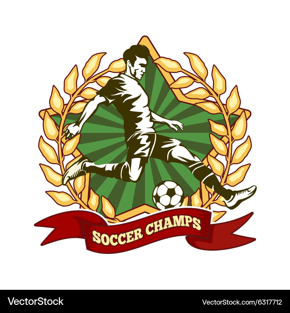 Soccer championship label Royalty Free Vector Image