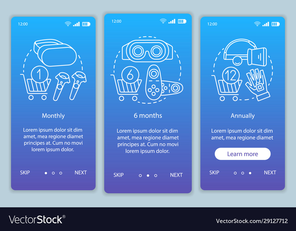 Vr Game Subscription Onboarding Mobile App Page Vector Image