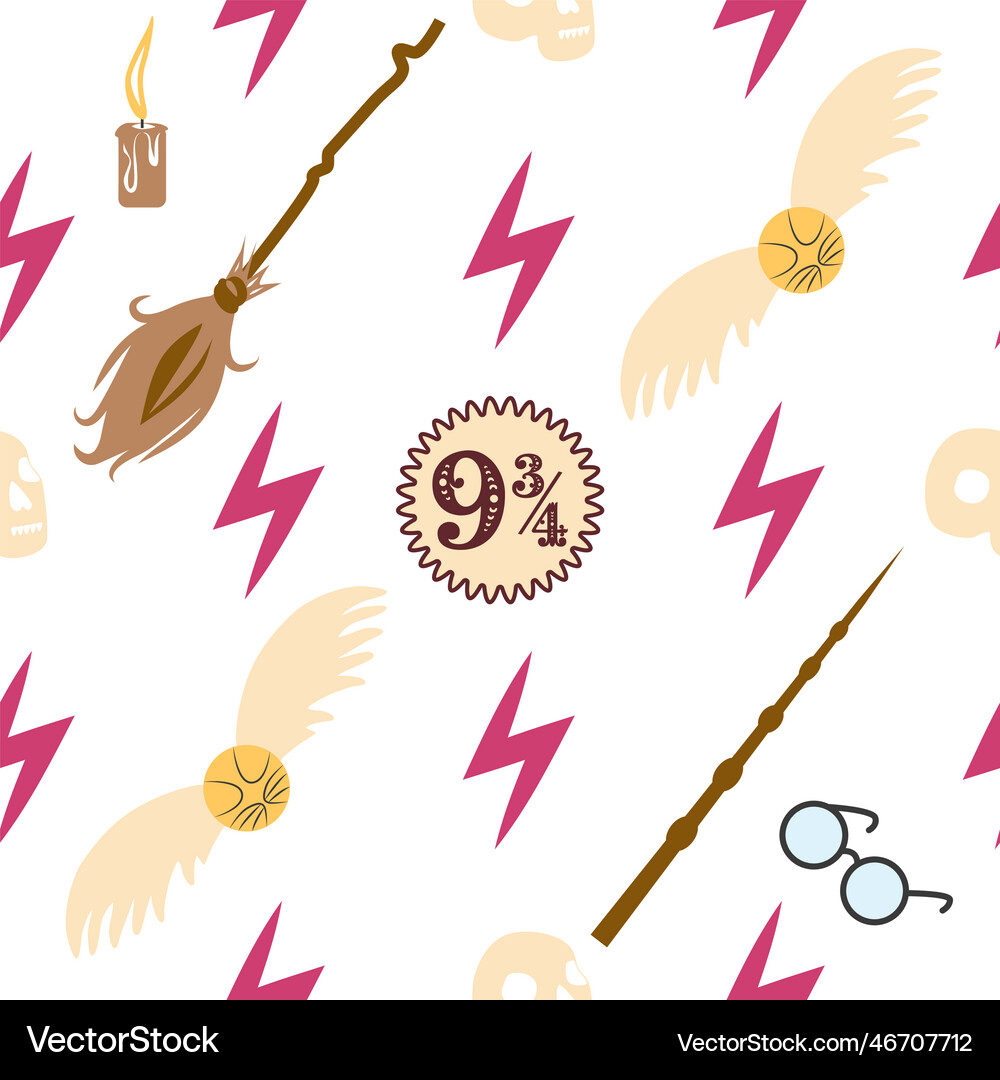 Witches school of magical objects seamless Vector Image