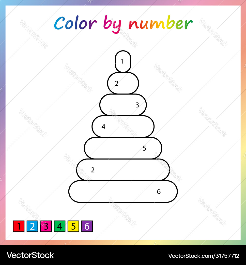 Worksheet for education painting page color Vector Image