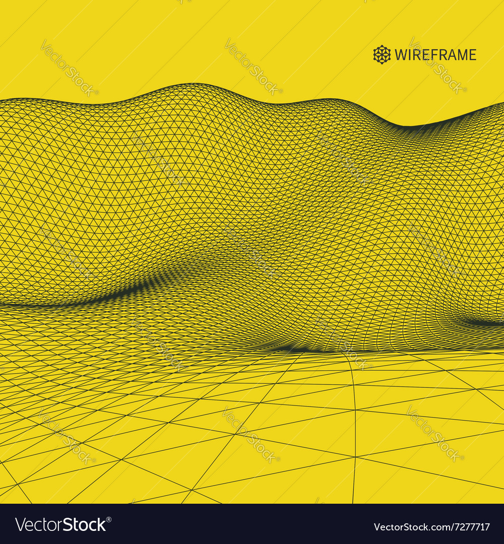 Abstract landscape background 3d grid Royalty Free Vector