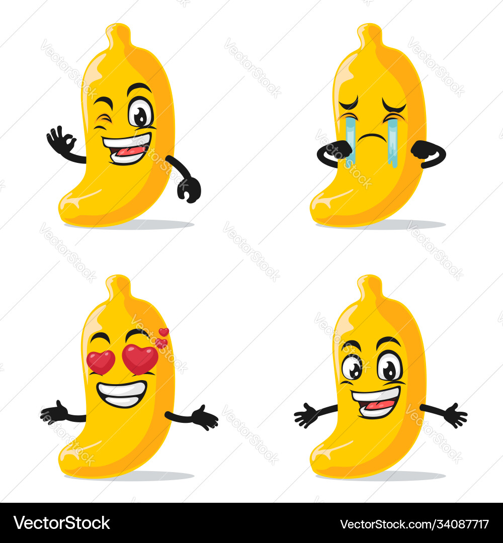 Banana mascot or character Royalty Free Vector Image