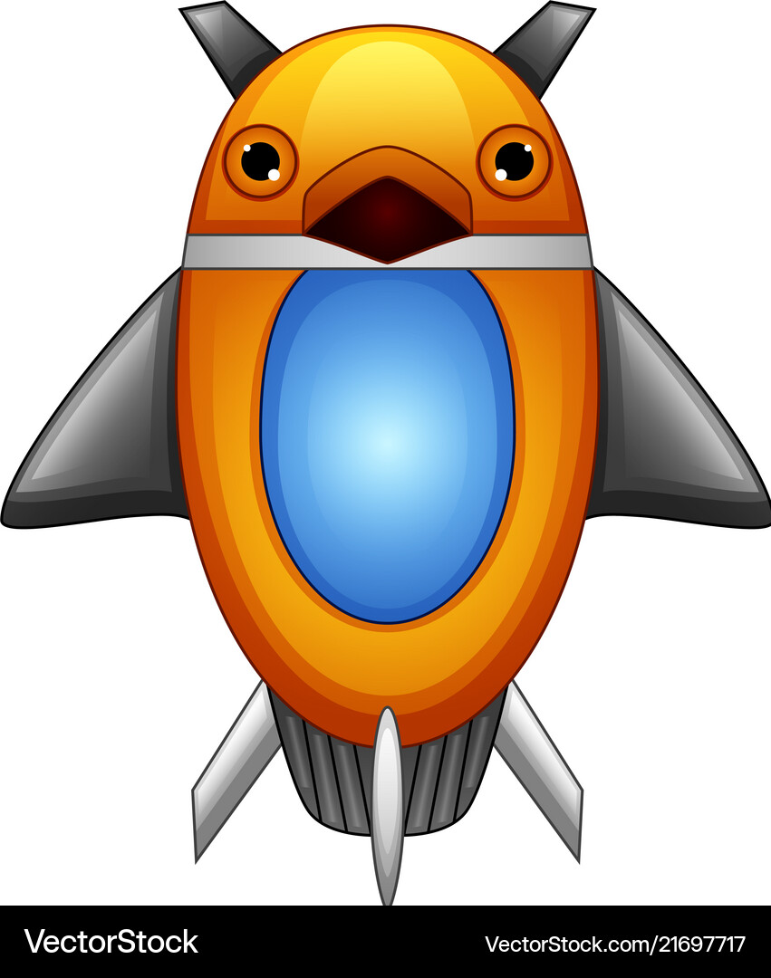 Cartoon spaceship isolated on white background Vector Image