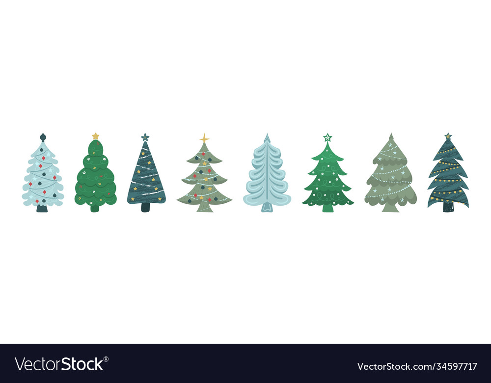Christmas tree flat Royalty Free Vector Image - VectorStock