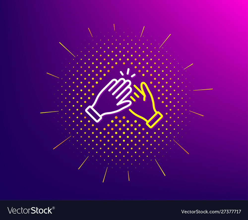 Clapping Hands Line Icon Clap Sign Royalty Free Vector Image