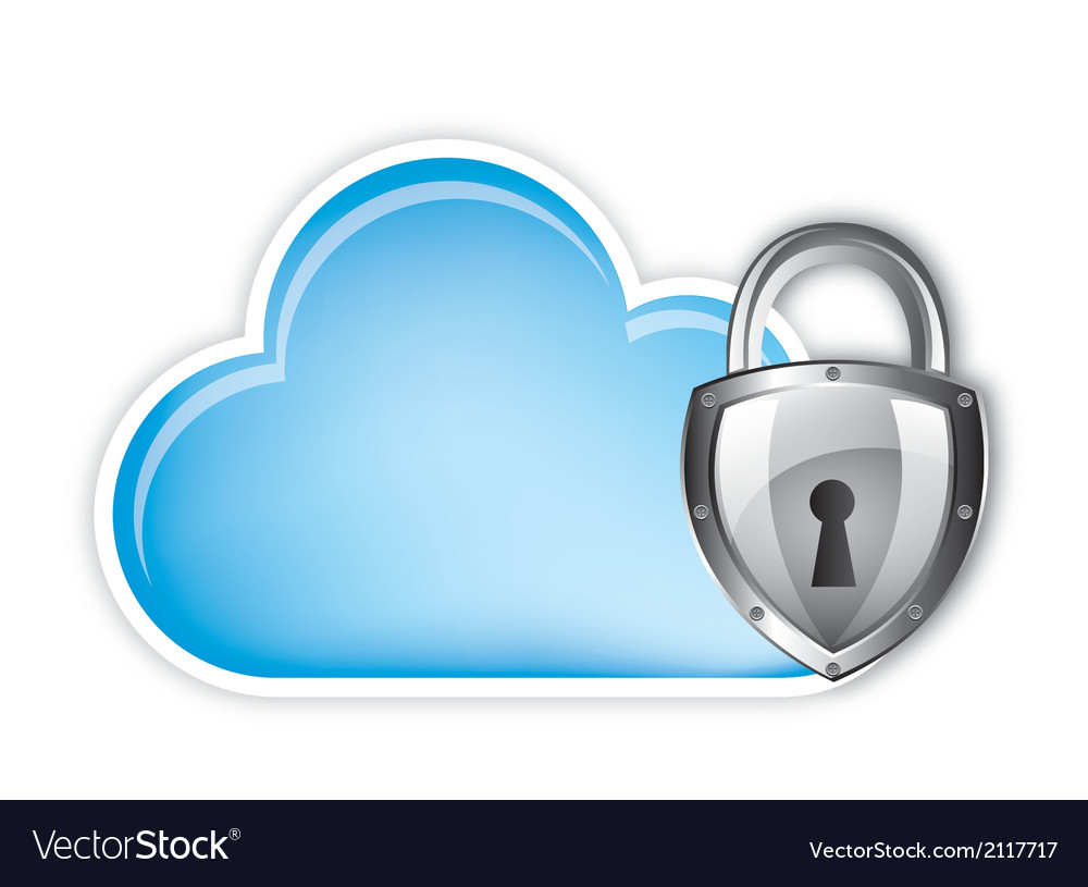 Cloud computing security over white background Vector Image