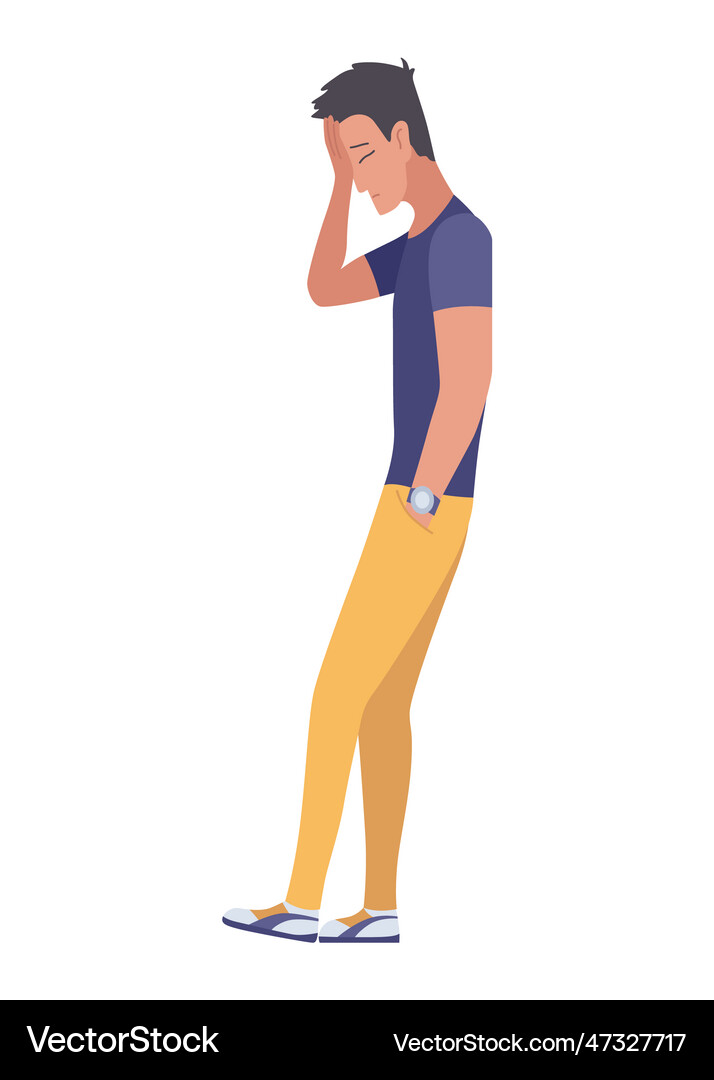 Depressed people depression sad man standing Vector Image