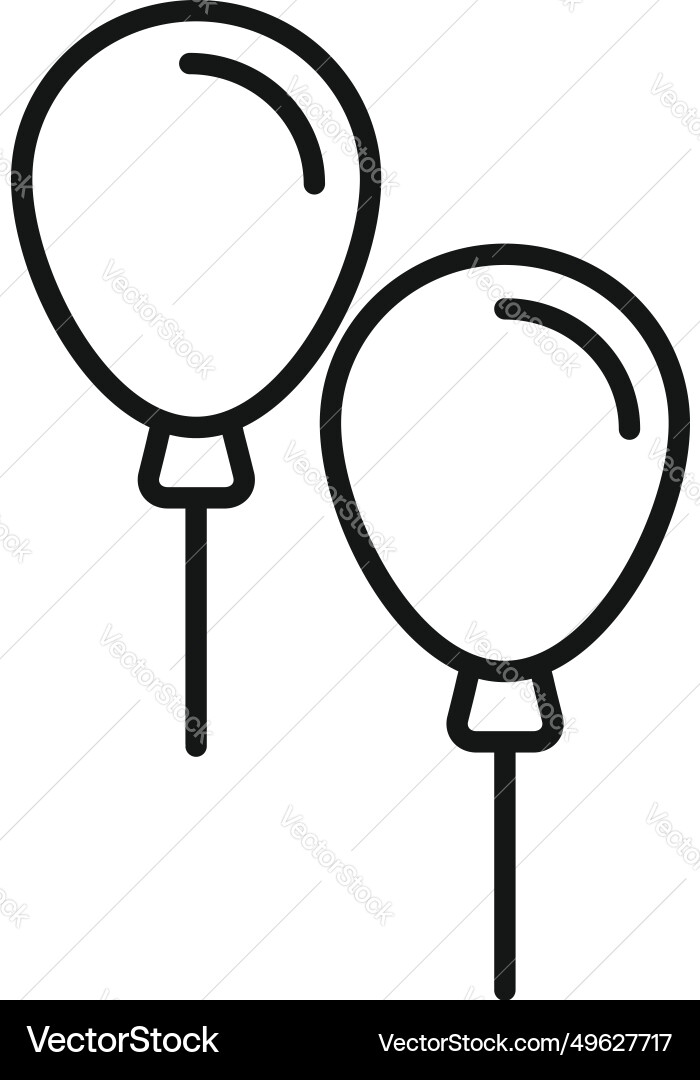 Event festivity balloons icon outline Royalty Free Vector