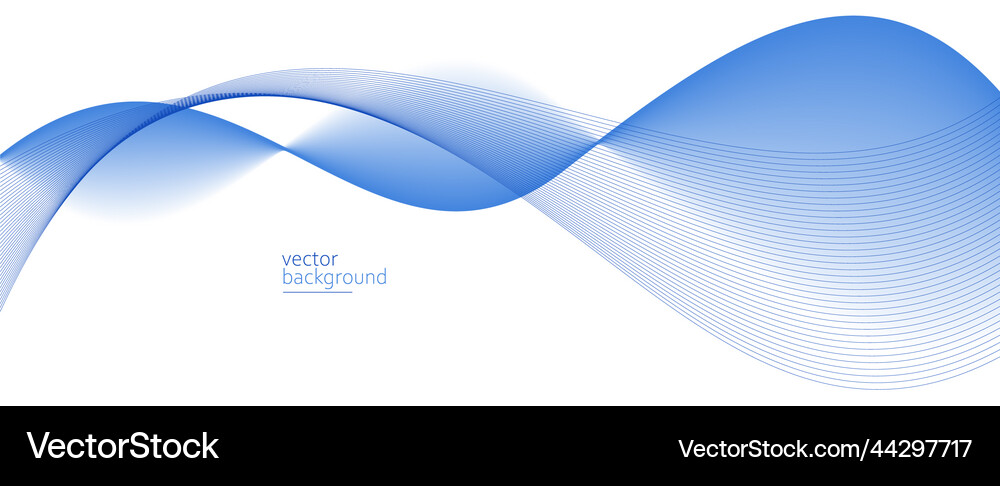 Flowing blue curve shape with soft gradient Vector Image