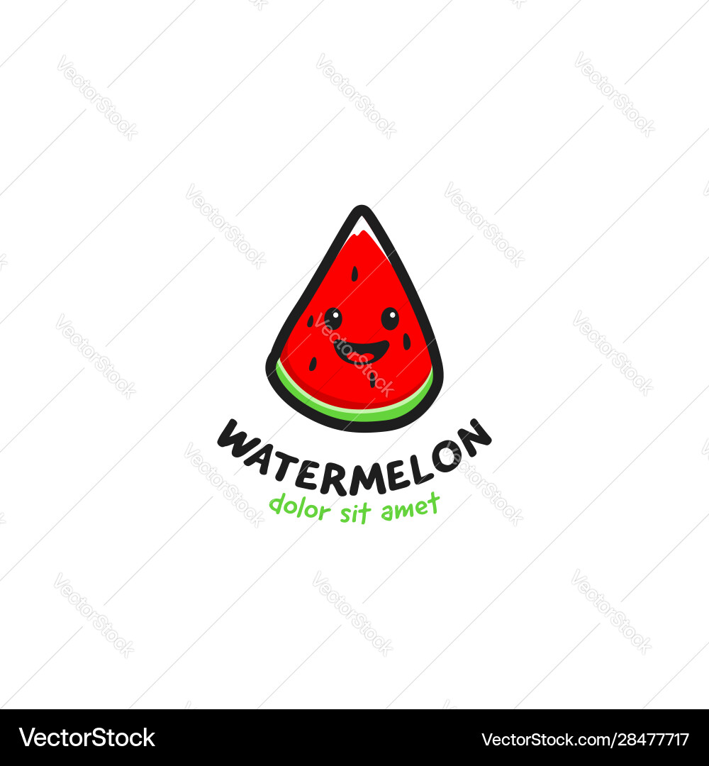 Happy cute face watermelon logo fruit smiles Vector Image