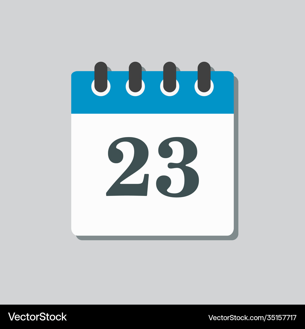 Icon calendar page day template date 23 Royalty Free Vector