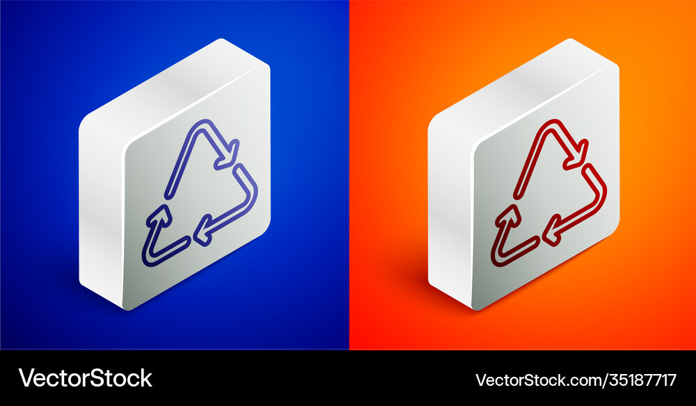 Isometric line recycle symbol icon isolated Vector Image