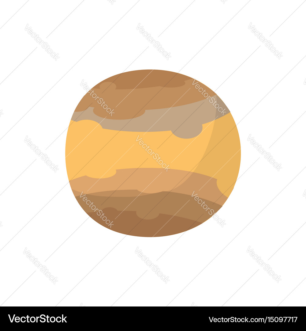 Jupiter isolated cartoon style brown planet Vector Image