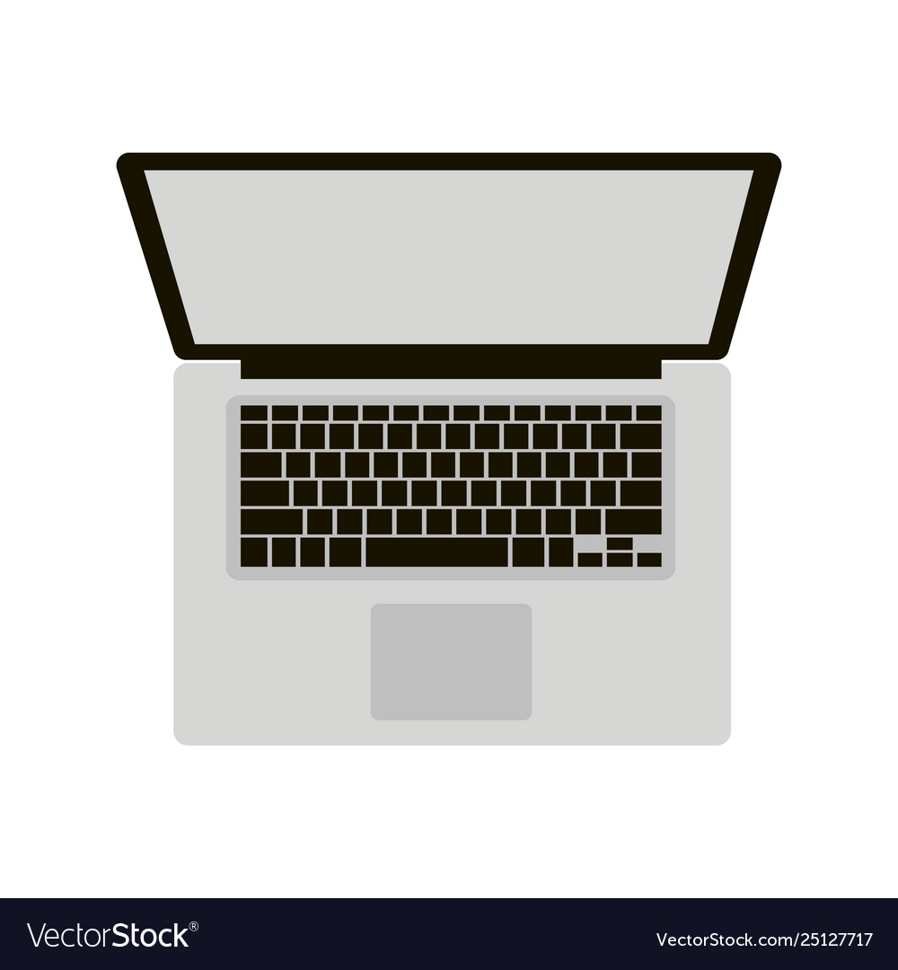 Laptop flat style front Royalty Free Vector Image