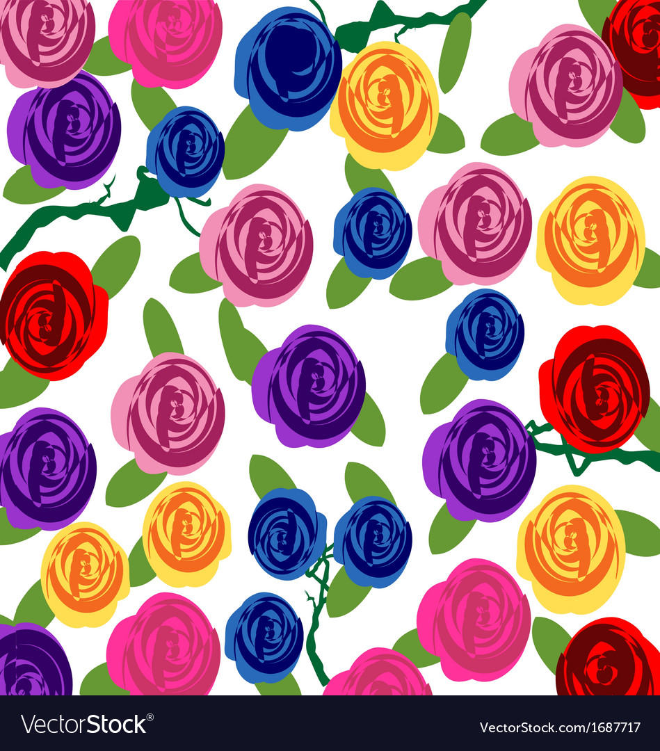 Rose flowers pattern background Royalty Free Vector Image