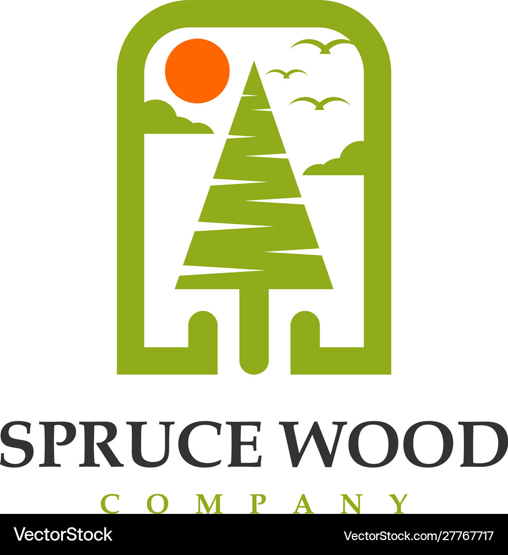 Spruce logo design your company Royalty Free Vector Image