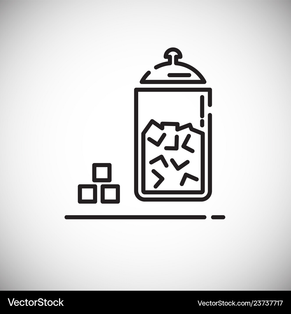 Sugar outline icon on white background for graphic