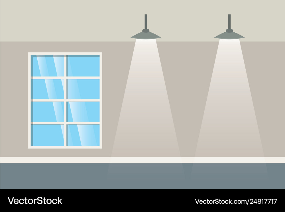 Wall with windows and lamps isolated icon Vector Image