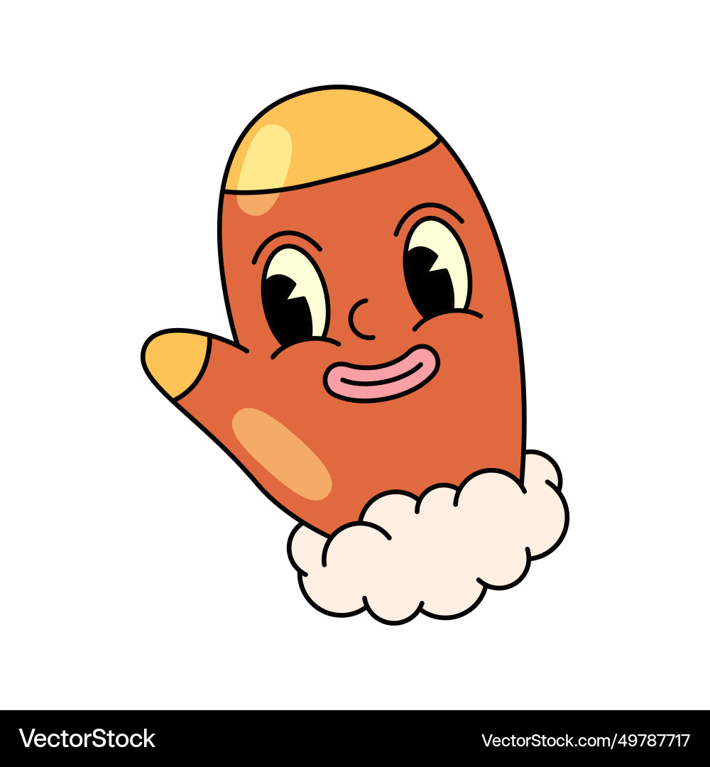 Winter mitten pop art icon warm glove Royalty Free Vector
