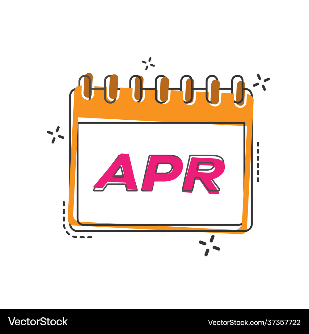 April a flip calendar sheet with name Royalty Free Vector