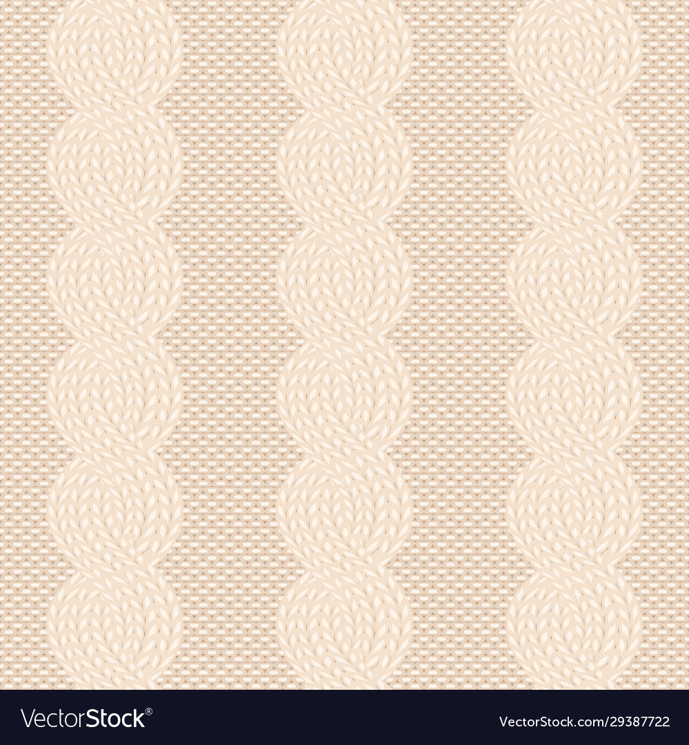 Cable knit beige pattern Royalty Free Vector Image