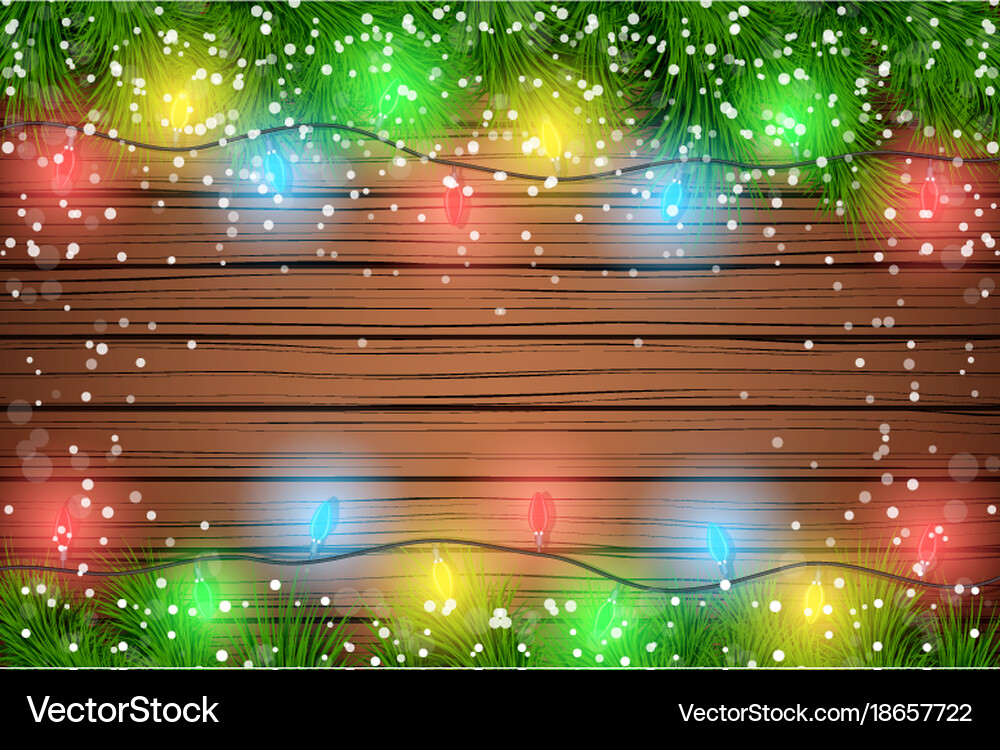 Christmas wooden background Royalty Free Vector Image