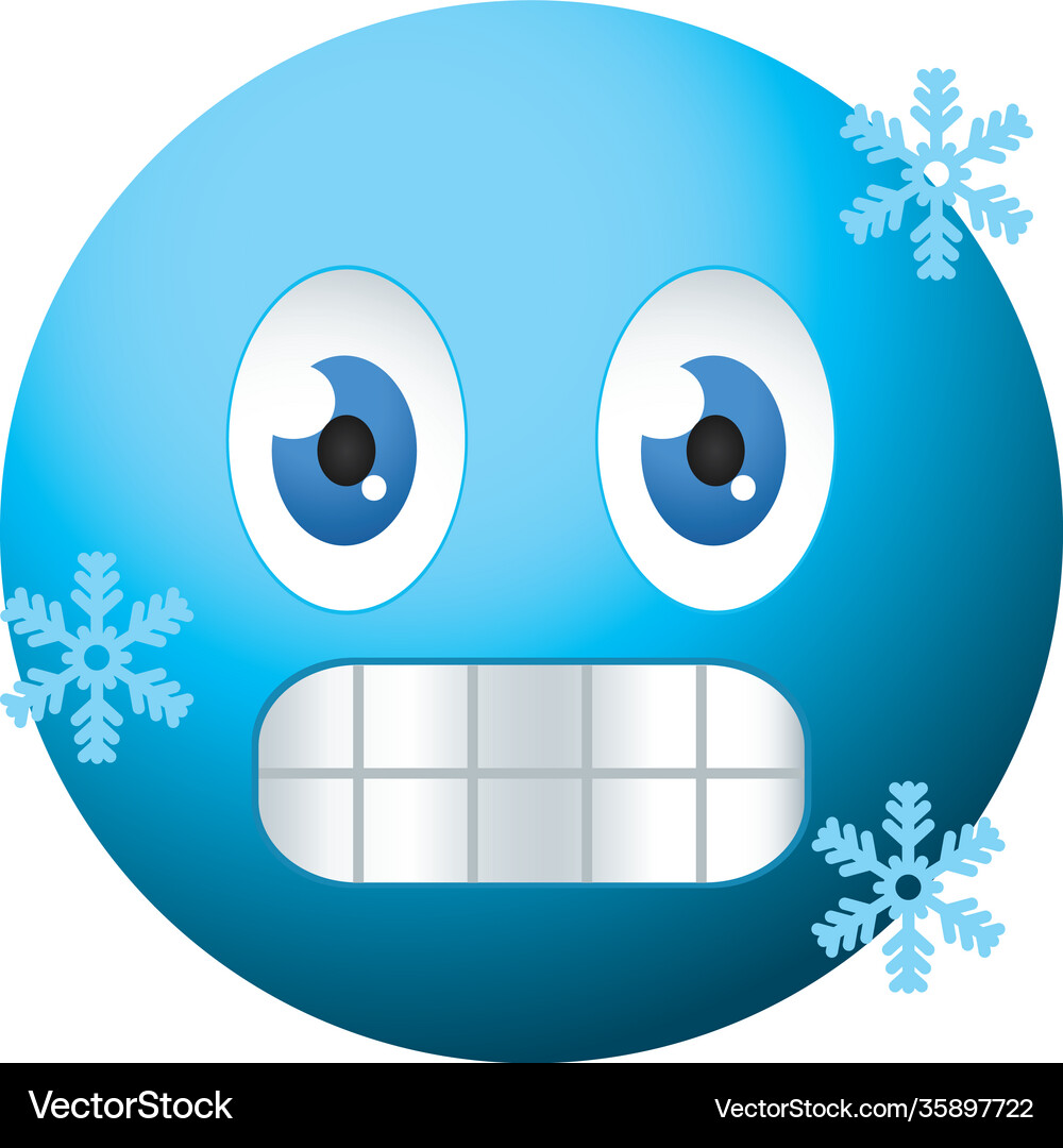 Cold emoji face icon colorful design Royalty Free Vector
