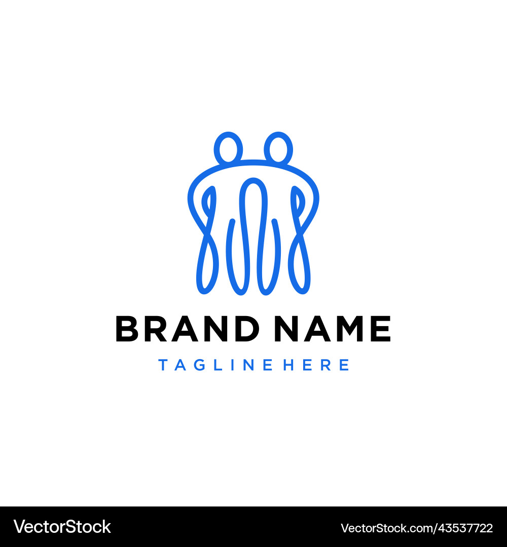 Creative people care friendship unity logo design Vector Image