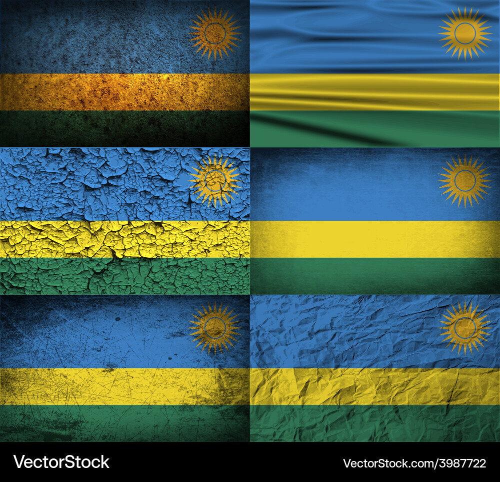 Flag of rwanda with old texture Royalty Free Vector Image