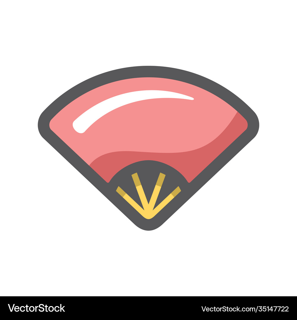 Folding pink fan icon cartoon Royalty Free Vector Image