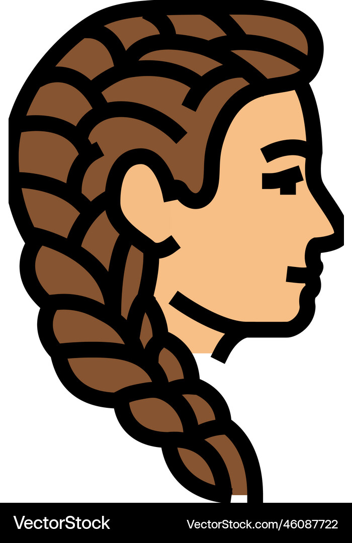 French braid hairstyle female color icon Vector Image