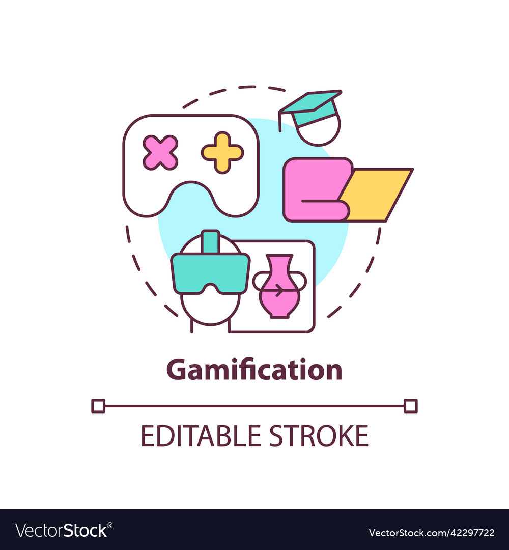 Gamification concept icon Royalty Free Vector Image