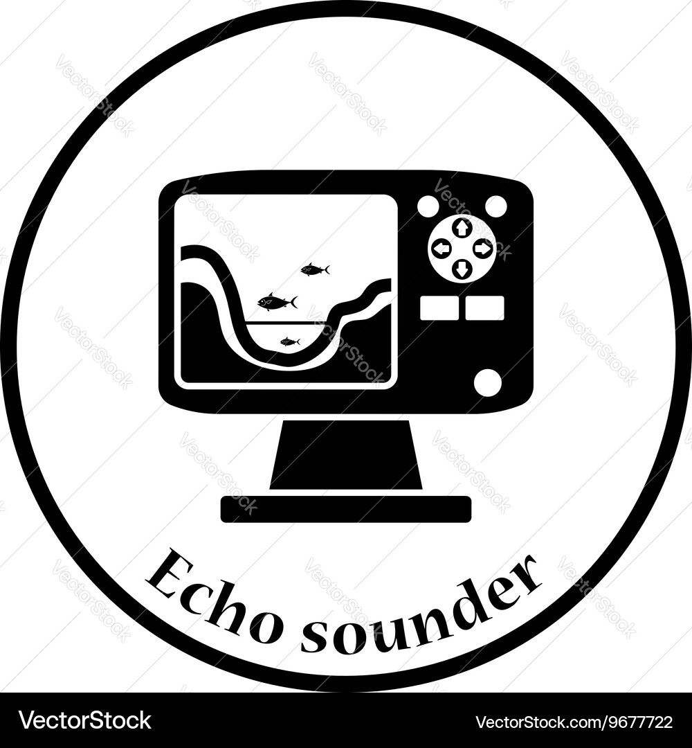 Icon of echo sounder Royalty Free Vector Image