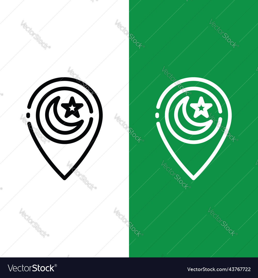 Islamic ramadan location pin icon outline style Vector Image Islamic ramadan location pin icon outline style Vector Image