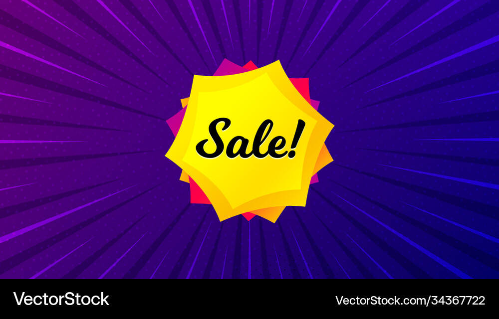 Sale sticker discount banner shape Royalty Free Vector Image