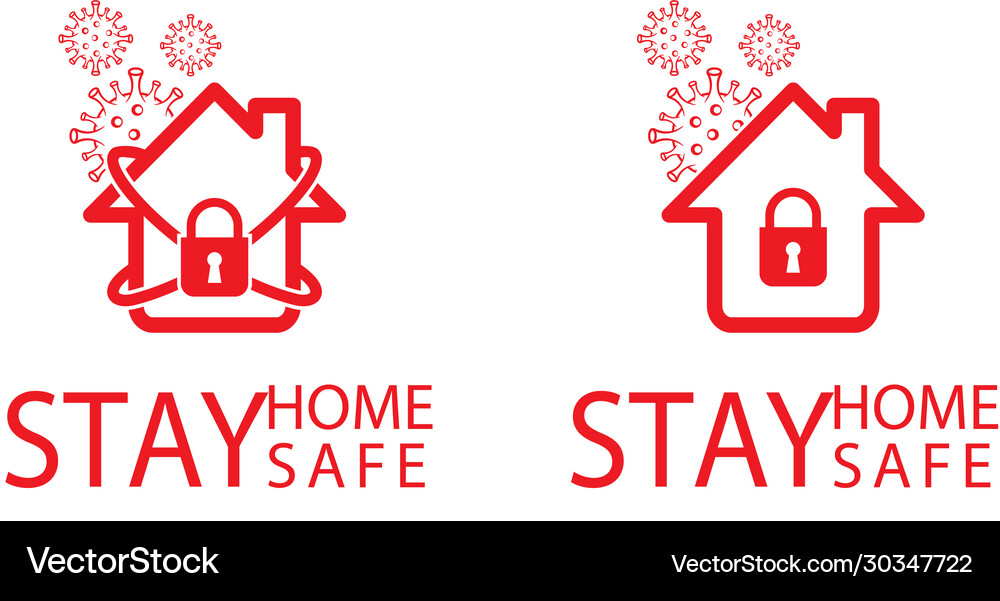 Stay home stay safe - lockdown home icon Vector Image