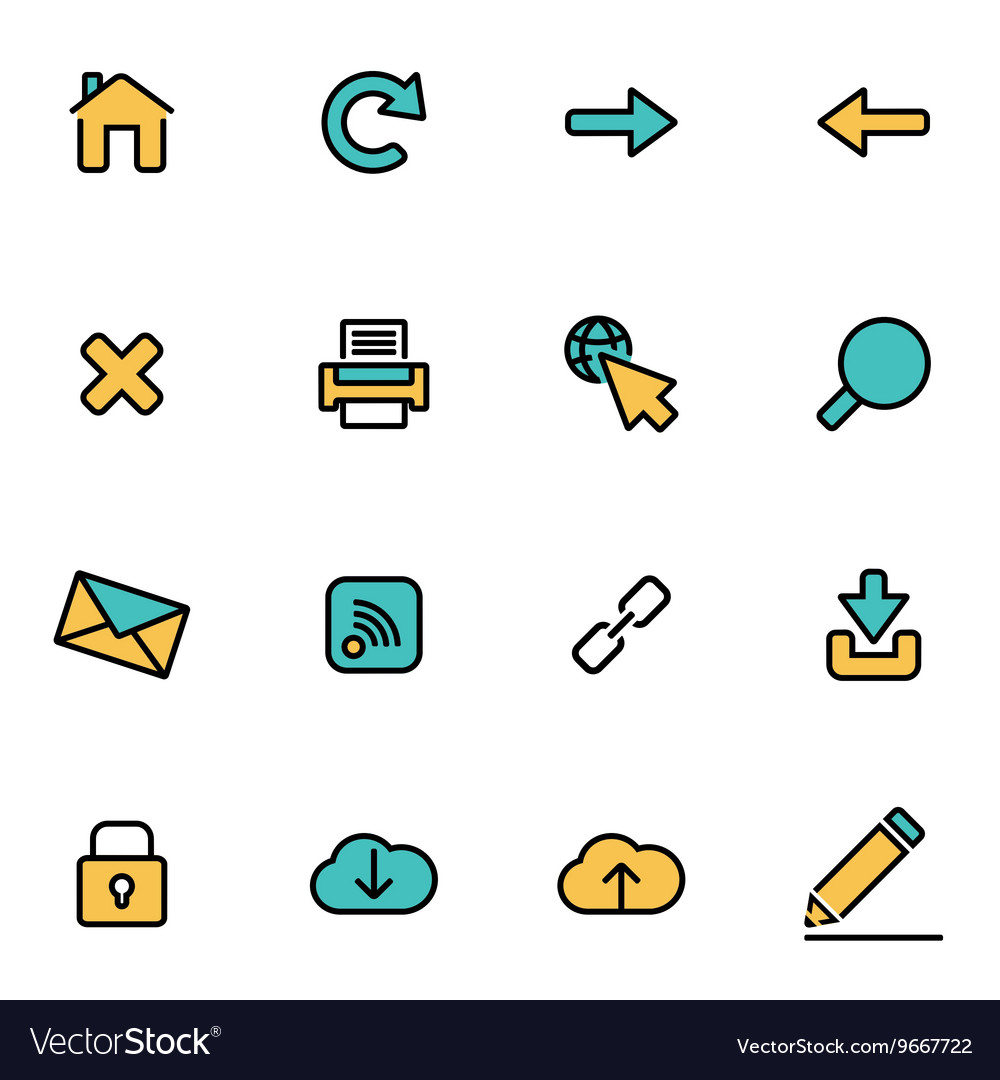 Trendy flat line icon pack for designers and Vector Image