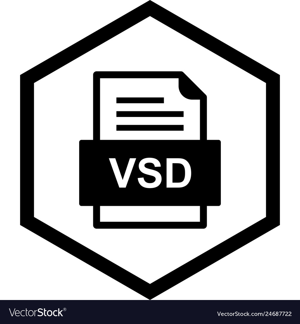 Vsd file document icon Royalty Free Vector Image