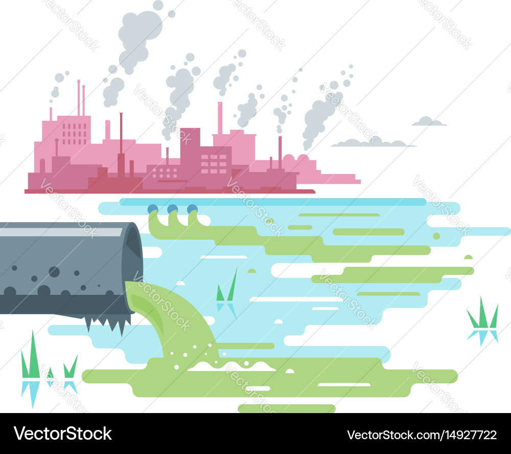 Wastewater discharge from plant Royalty Free Vector Image